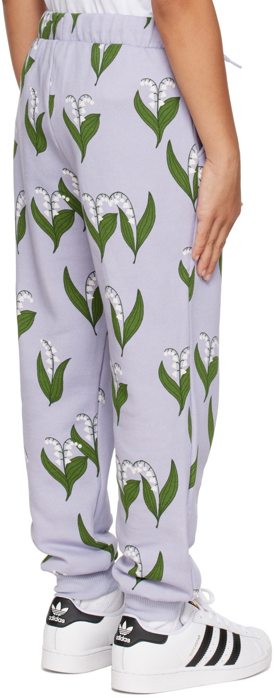 Mini Rodini Kids Blue Lily Of The Valley Lounge Pants Mini Rodini