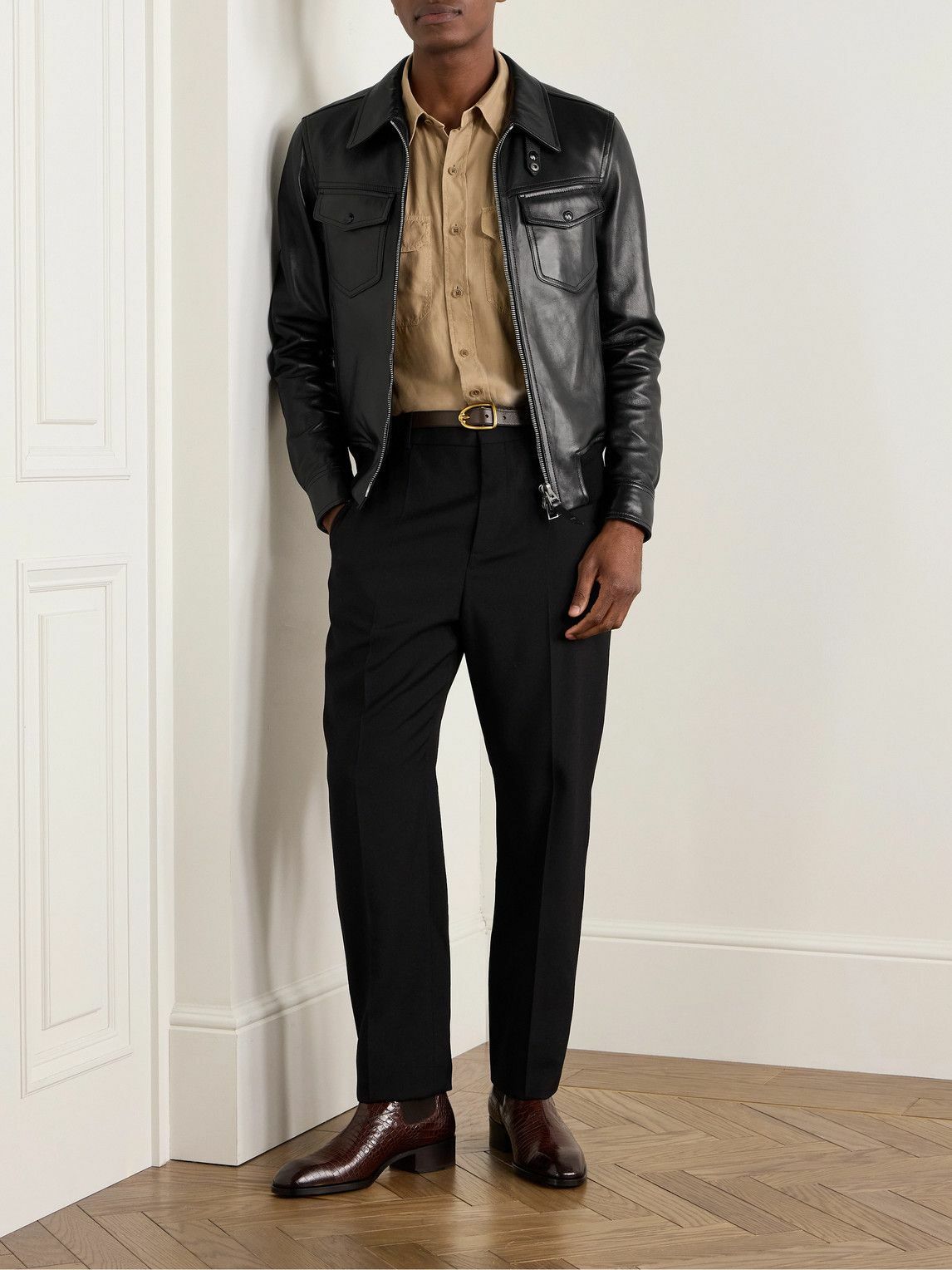 TOM FORD - Leather Blouson Jacket - Black TOM FORD