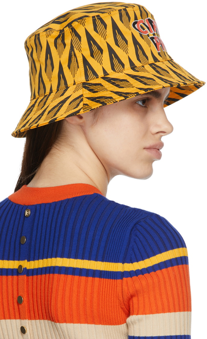 Paco Rabanne Yellow 'Ciao Paco' Bucket Hat Paco Rabanne