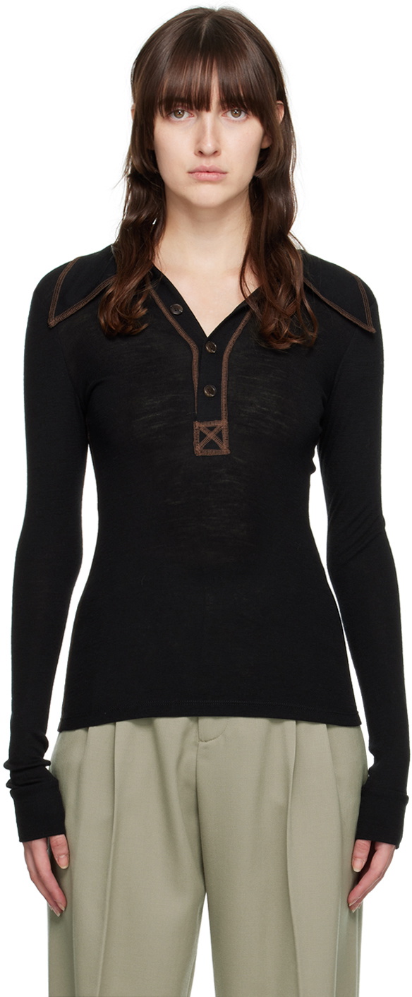 Maiden Name SSENSE Exclusive Black Jess Polo Maiden Name