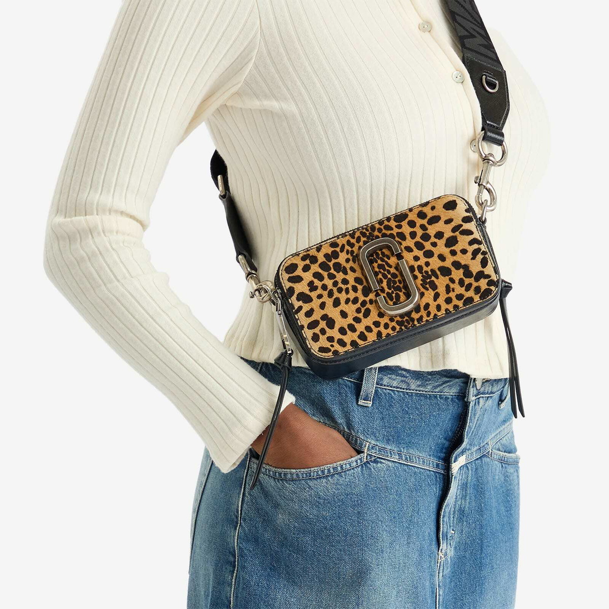 Marc Jacobs Women's The Cheetah Haircalf Snapshot in Black Multi Marc ...