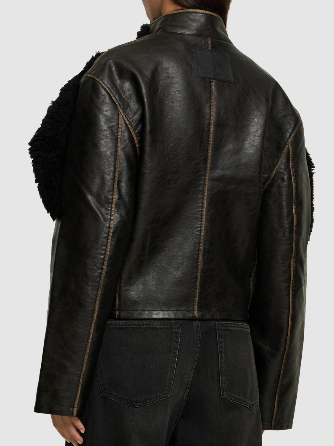 Y/PROJECT Collapsed Faux Leather Shoulder Jacket Y/Project