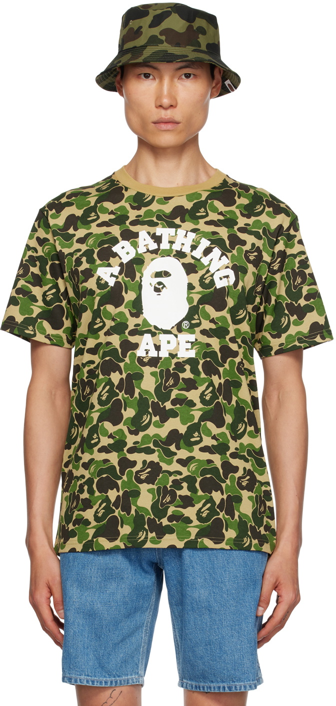 BAPE Green ABC Camo College T-Shirt A Bathing Ape