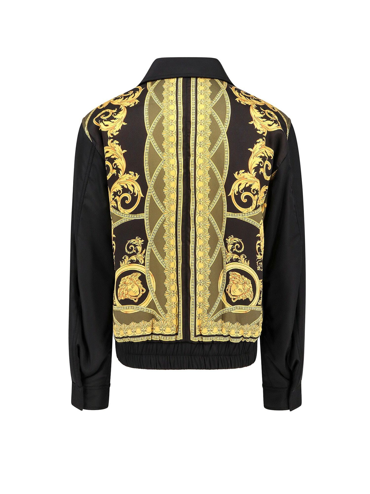 Versace Bomber Jacket In Black Polyamide Versace