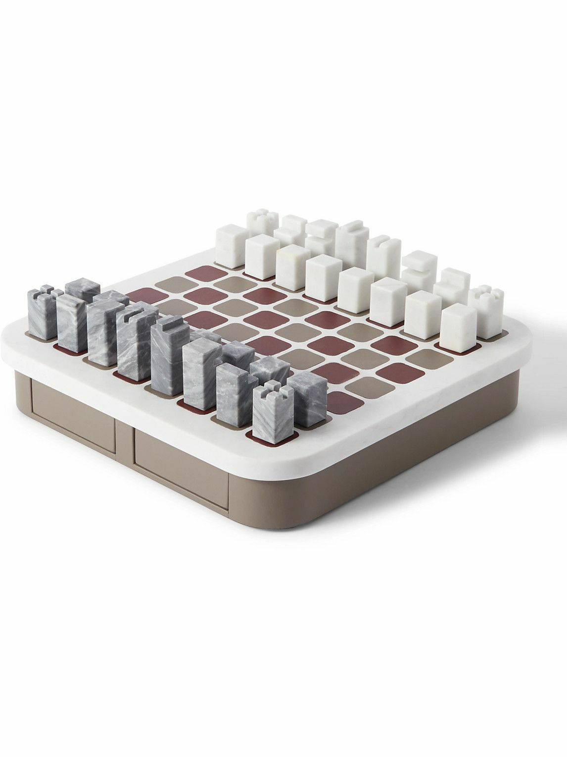 Giobagnara - Delos Leather-Trimmed Wood and Marble Chess Set