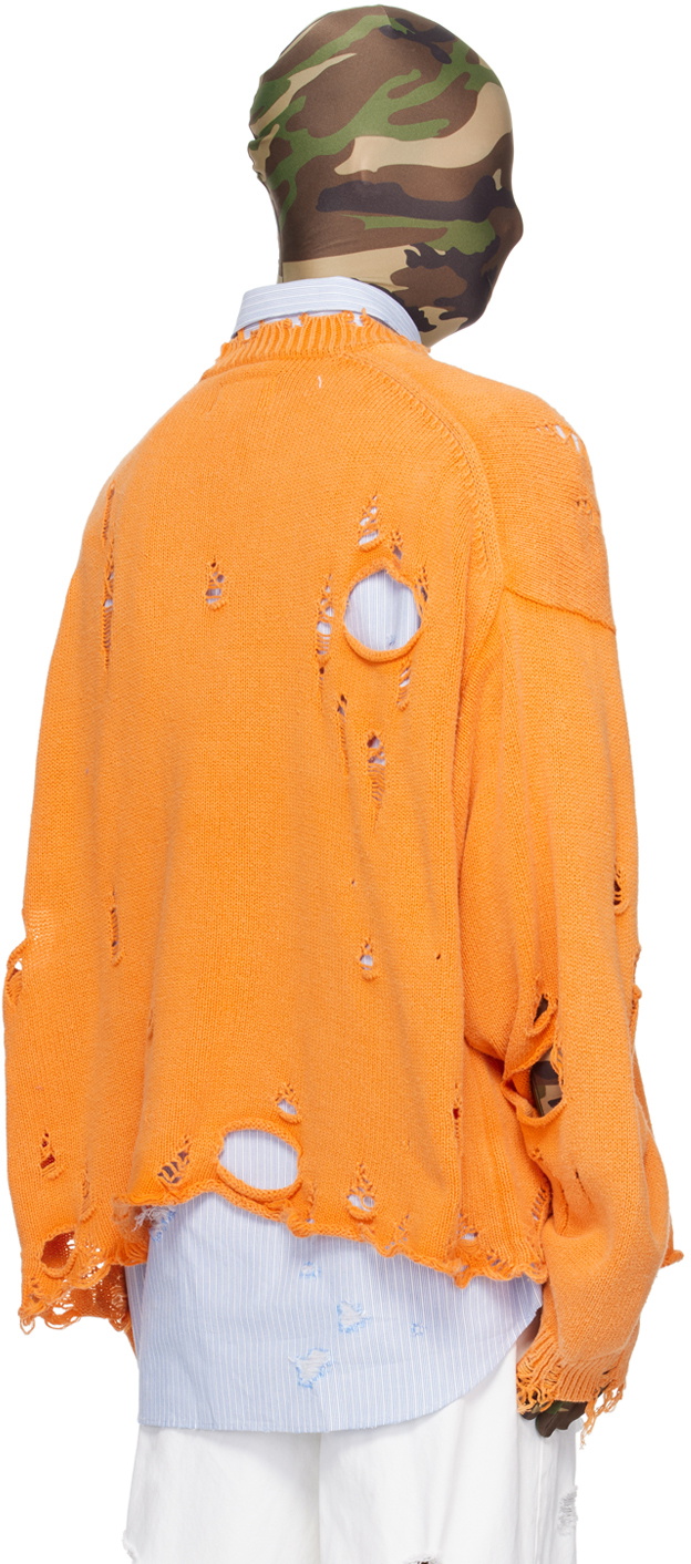 doublet Orange Destroyed Sweater Doublet