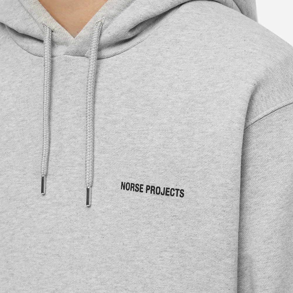 Norse Projects Men's Arne Logo Popover Hoody in Light Grey Melange ...