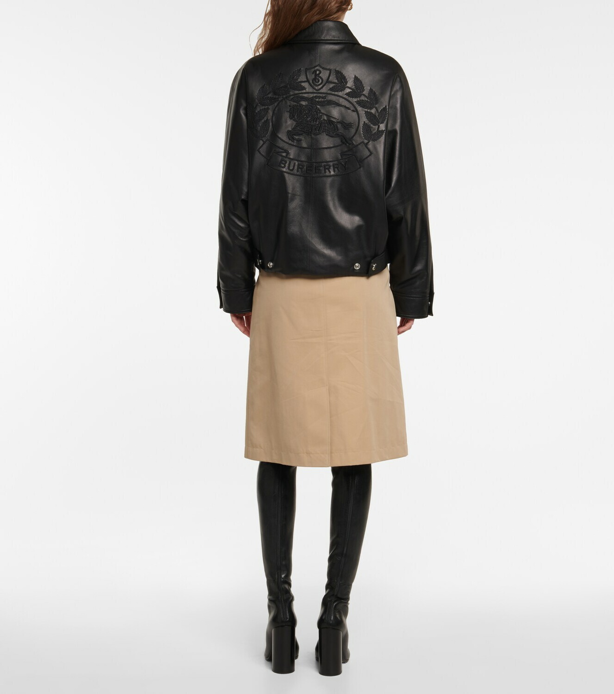 Burberry - Embroidered padded leather jacket Burberry