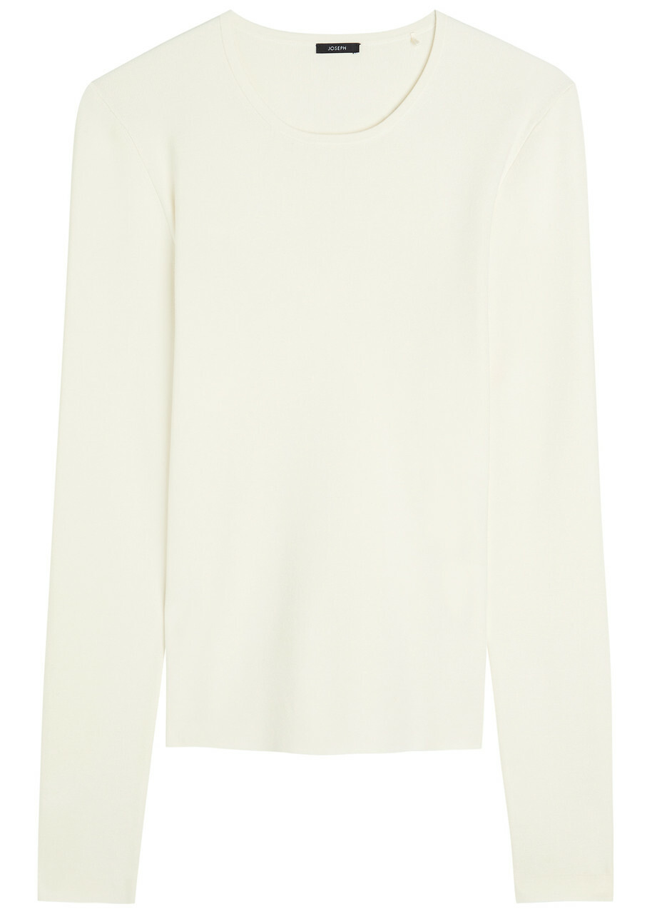 Joseph Stretch-silk Knit top Ivory Joseph