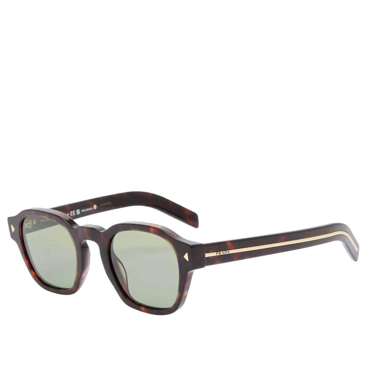 Prada Eyewear Men's A16S Sunglasses in Tortoise/Green Prada