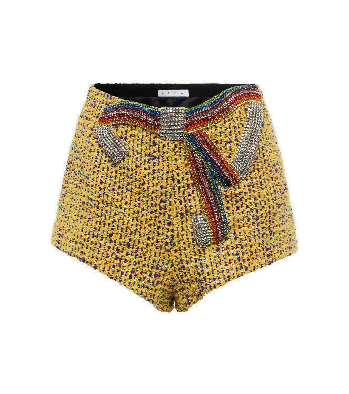 Area - Crystal-embellished tweed shorts AREA