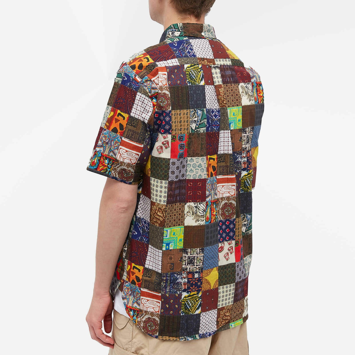 Beams Plus Men's BD Pullover Short Sleeve Dobby Shirt in Multi Beams Plus