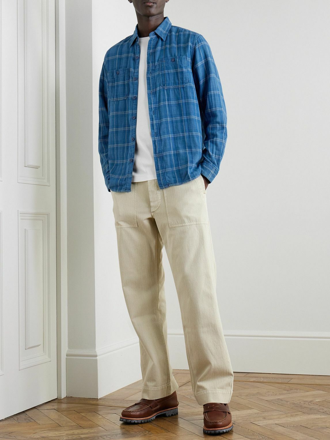 RRL - Tyler Checked Cotton Shirt - Blue RRL