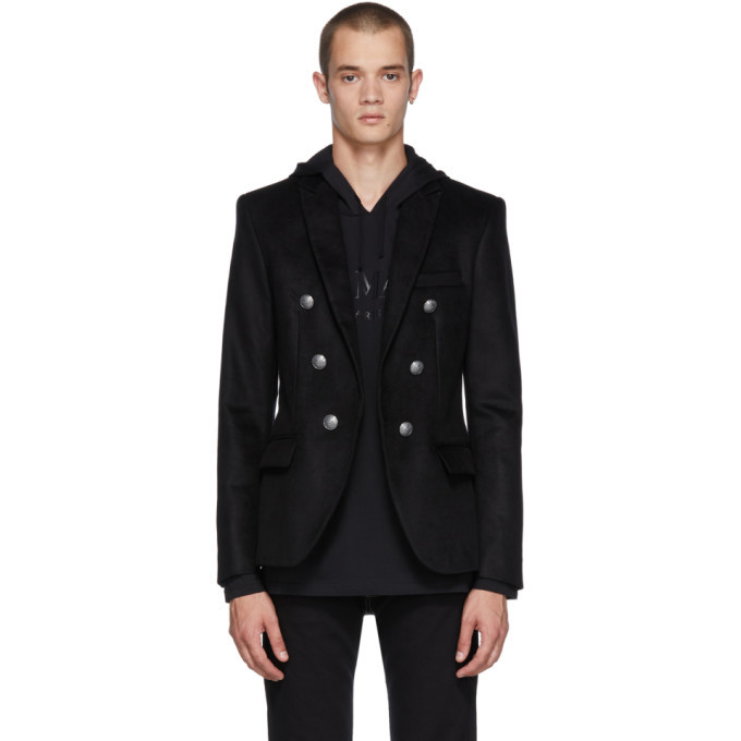 Balmain Black Six-Button Blazer Balmain