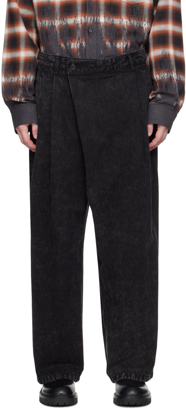 Juun.J Black One-Tuck Jeans Juun.J