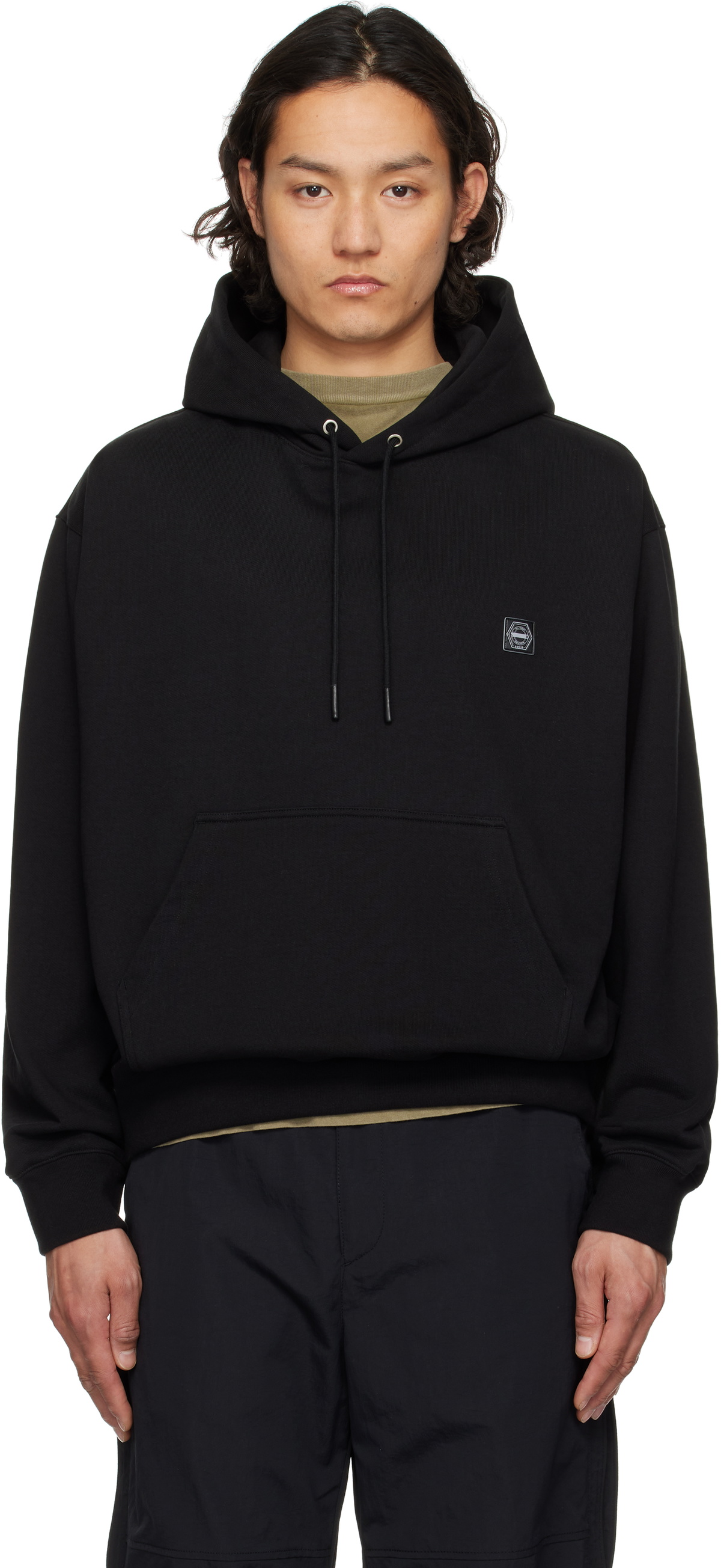 Solid Homme Black Gradient Embroidery Back Logo Hoodie Solid Homme