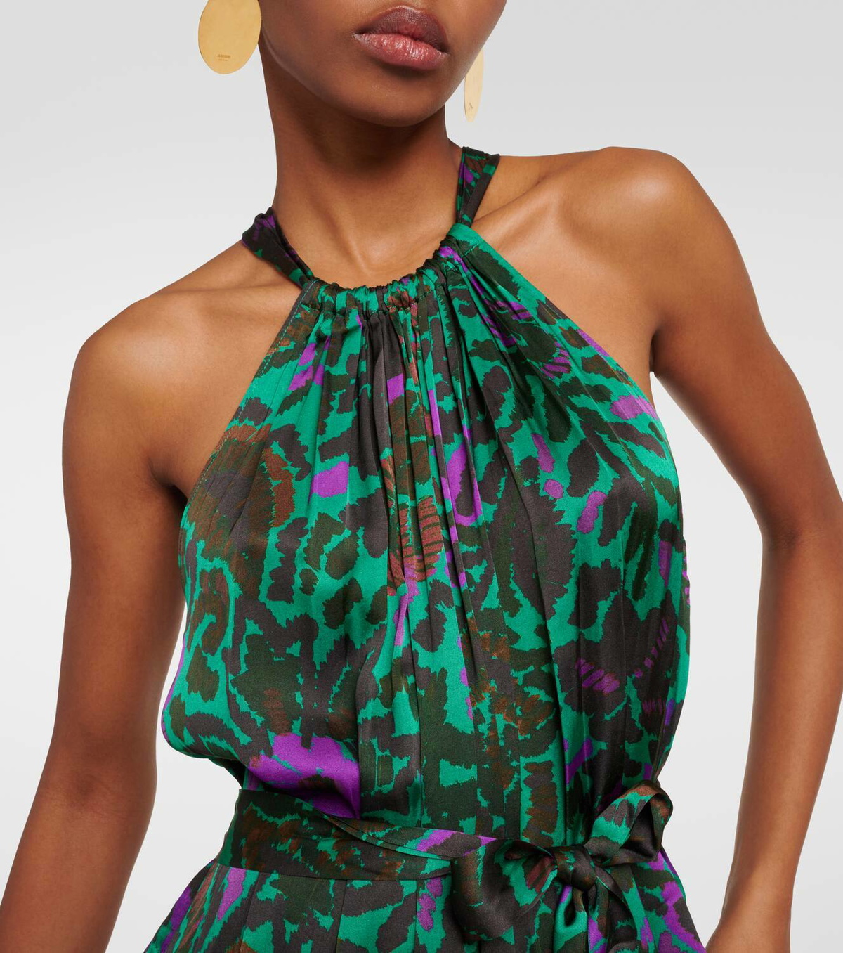 Velvet Kareese printed satin midi dress Velvet