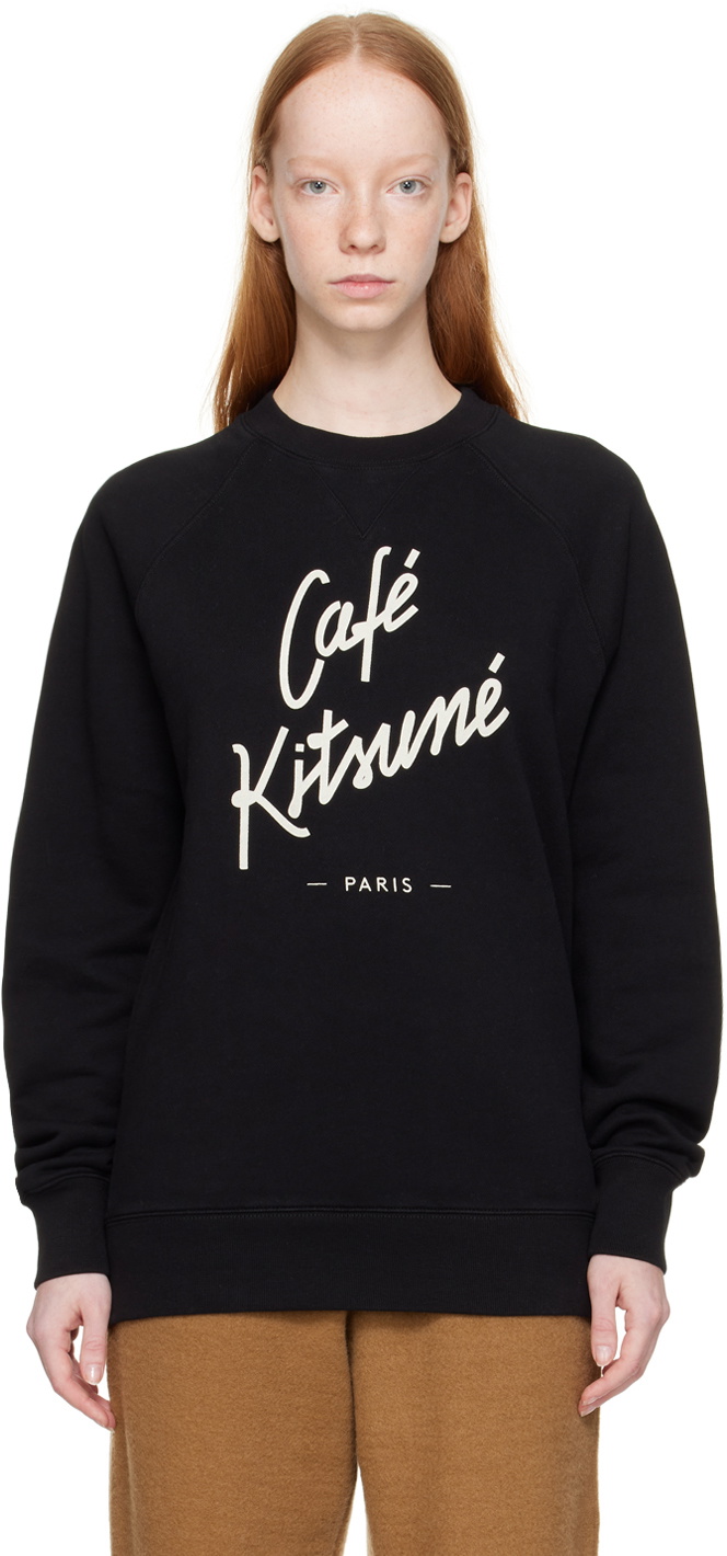 Maison Kitsuné Black 'Cafe Kitsune' Sweatshirt Cafe Kitsune