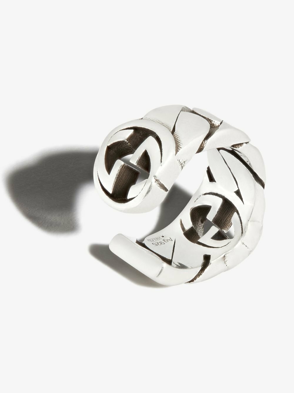 Gucci Sterling Silver Interlocking Large Ear Cuff Gucci