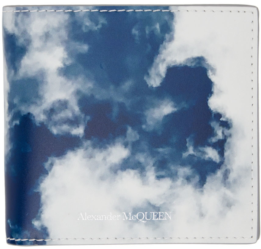 Alexander McQueen Blue & White Sky Wallet Alexander McQueen