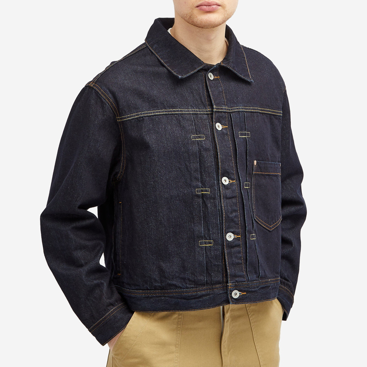 Uniform Bridge Men's Type-1 Denim Trucker Jacket in One Washed Uniform ...