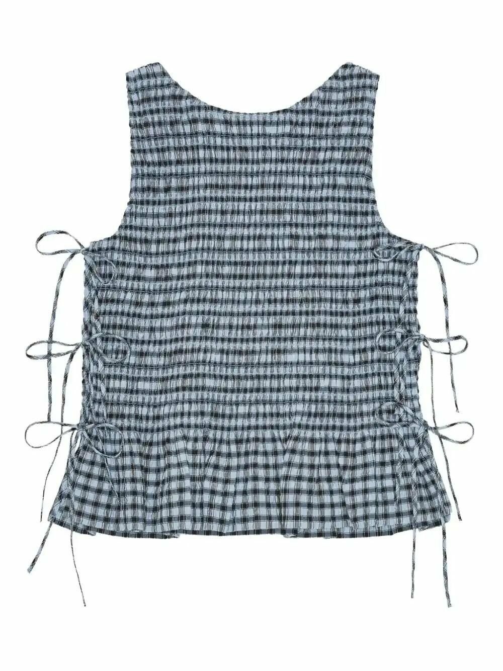 GANNI Checkered Top GANNI