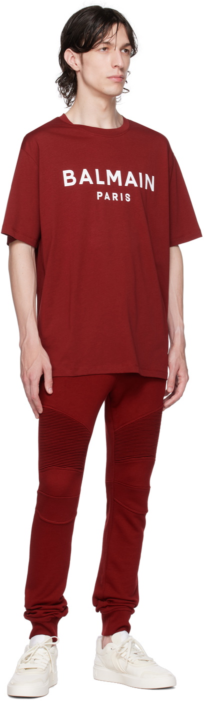 Balmain Red Printed T-Shirt Balmain