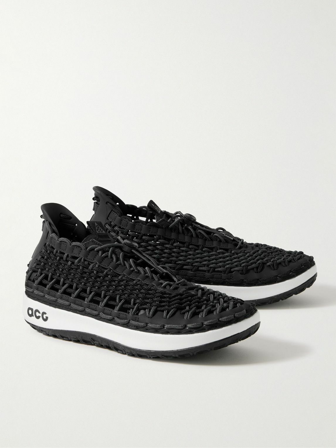 Nike - ACG Watercat Woven Leather and Rubber-Trimmed Woven Sneakers ...