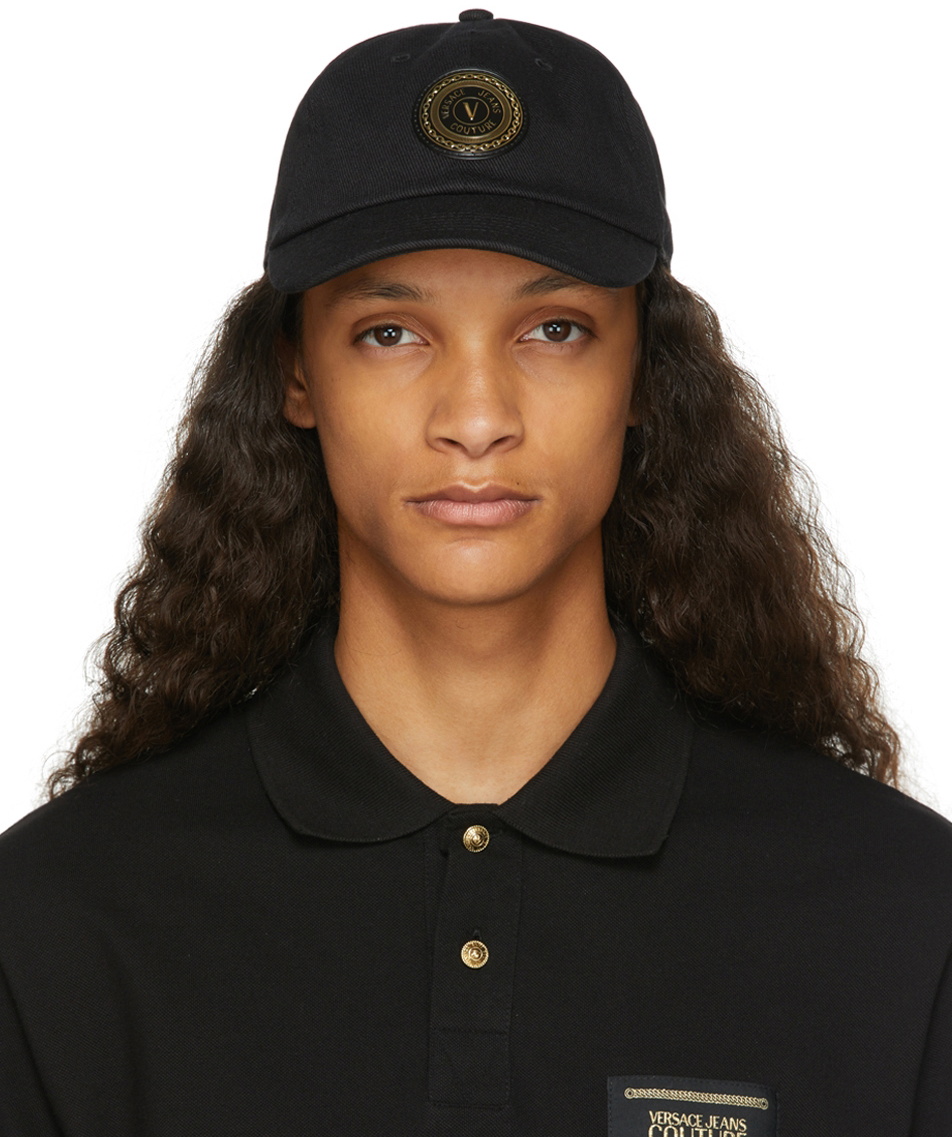 Versace Jeans Couture Black & Gold V-Emblem Cap Versace
