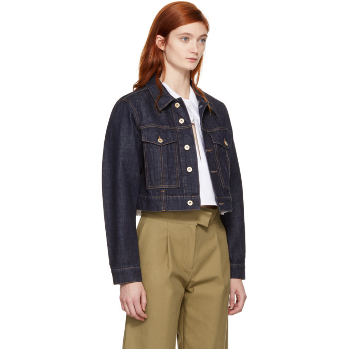 Carven Indigo Denim Boxy Jacket Carven