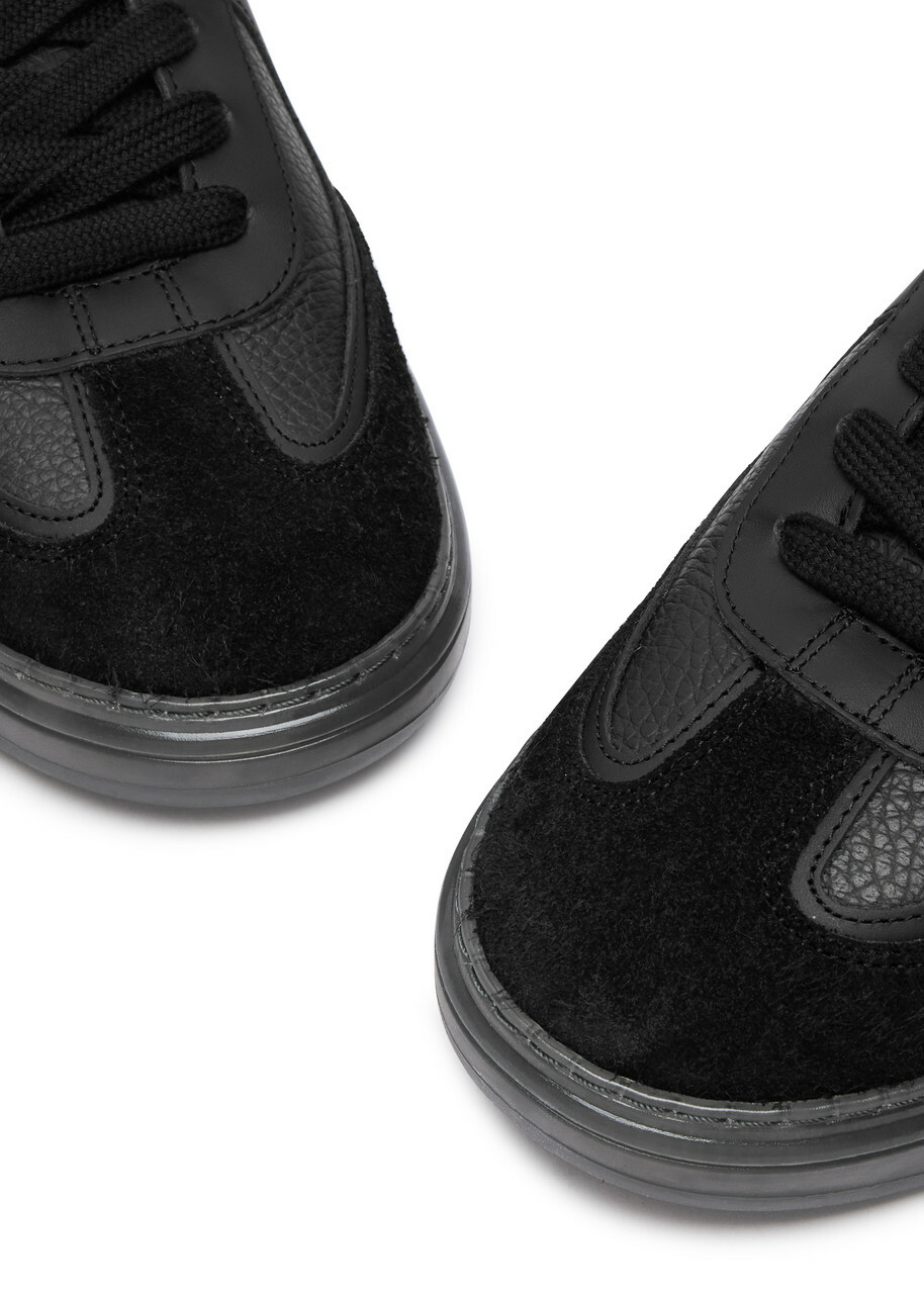 Represent Virtus Panelled Leather Sneakers Black Represent