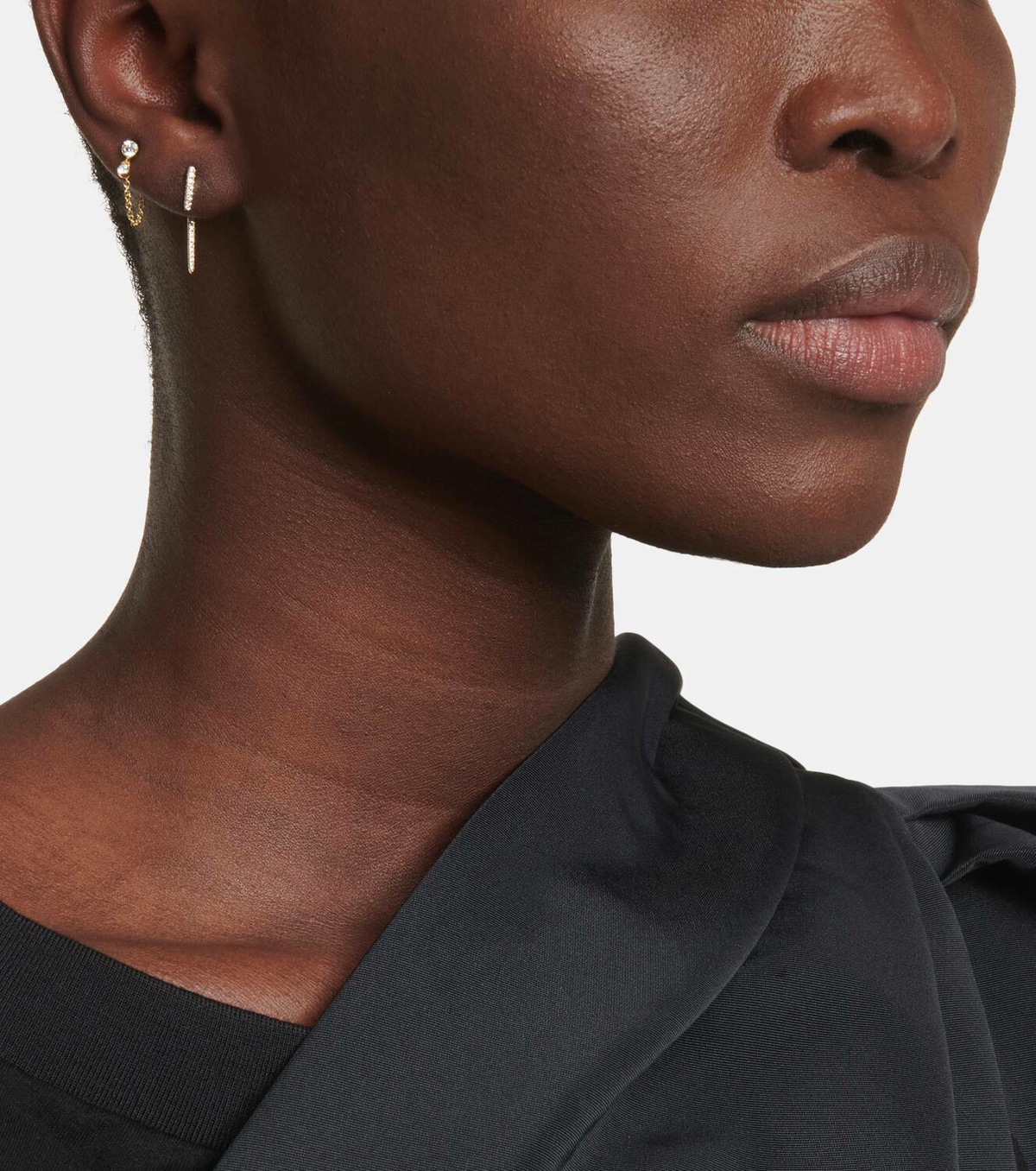 Maria Tash Invisible Dangle Chain 18kt gold single earring with ...