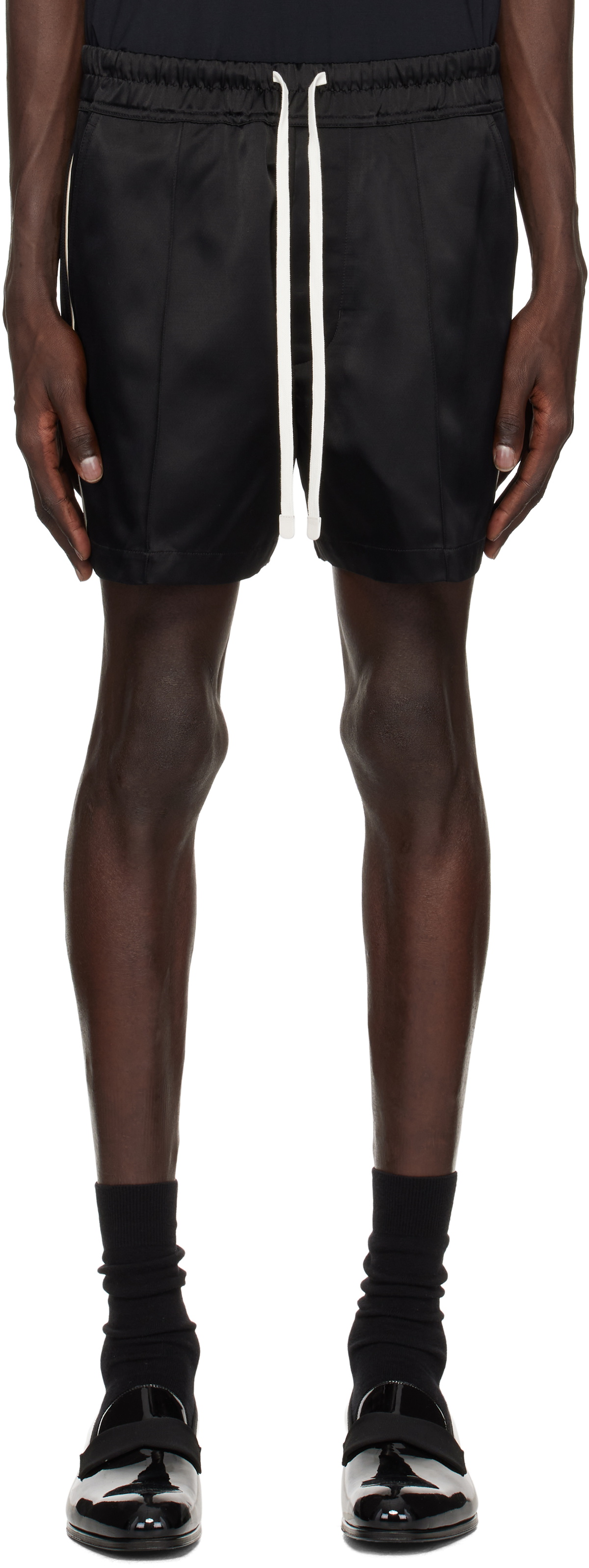 TOM FORD Black Shiny Satin Shorts TOM FORD