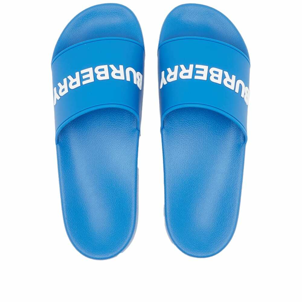 Burberry Men's Furley Logo Slide in Azure Blue Burberry
