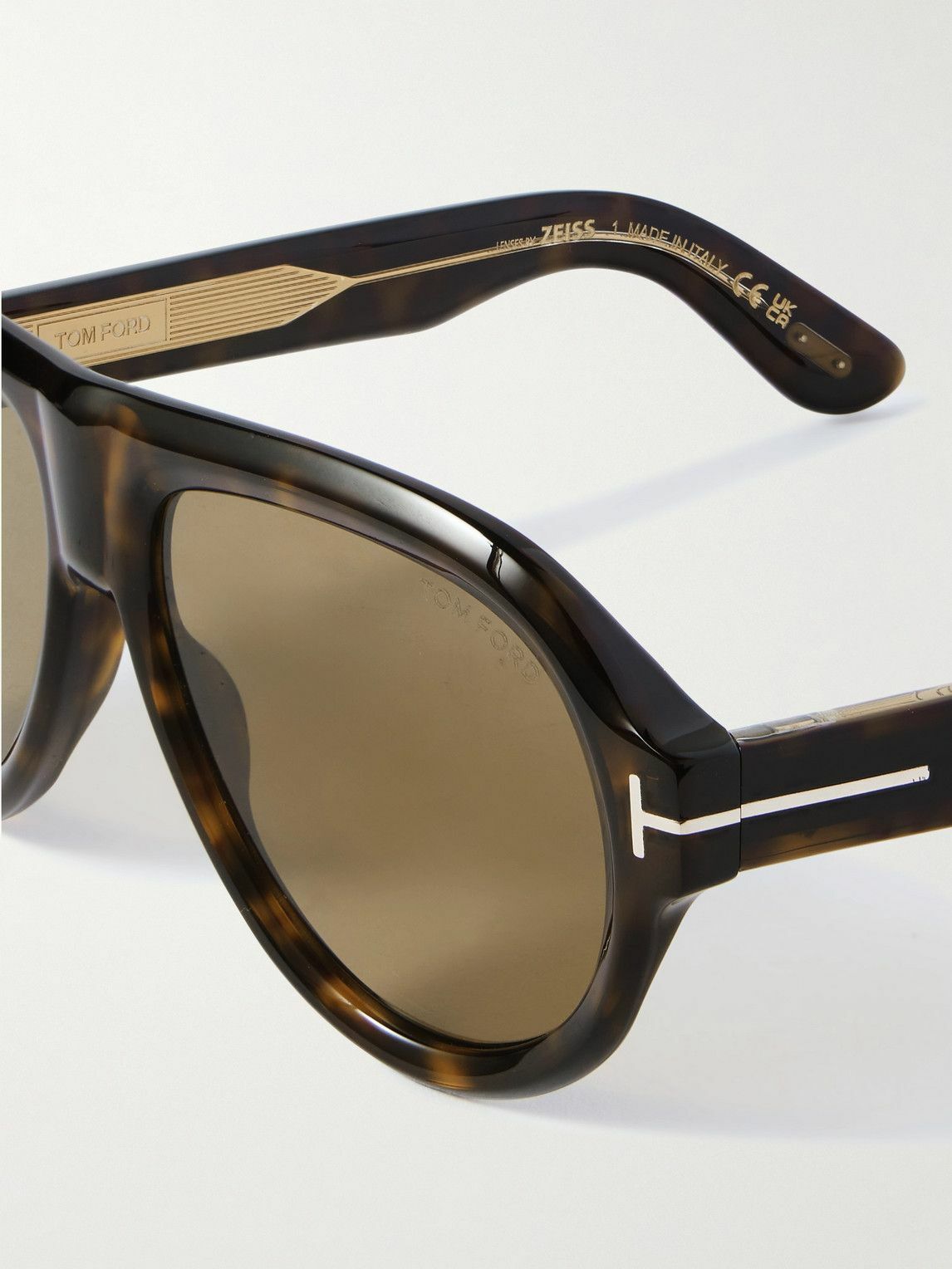 TOM FORD - Icon Pilot Aviator-Style Tortoiseshell Acetate Sunglasses ...