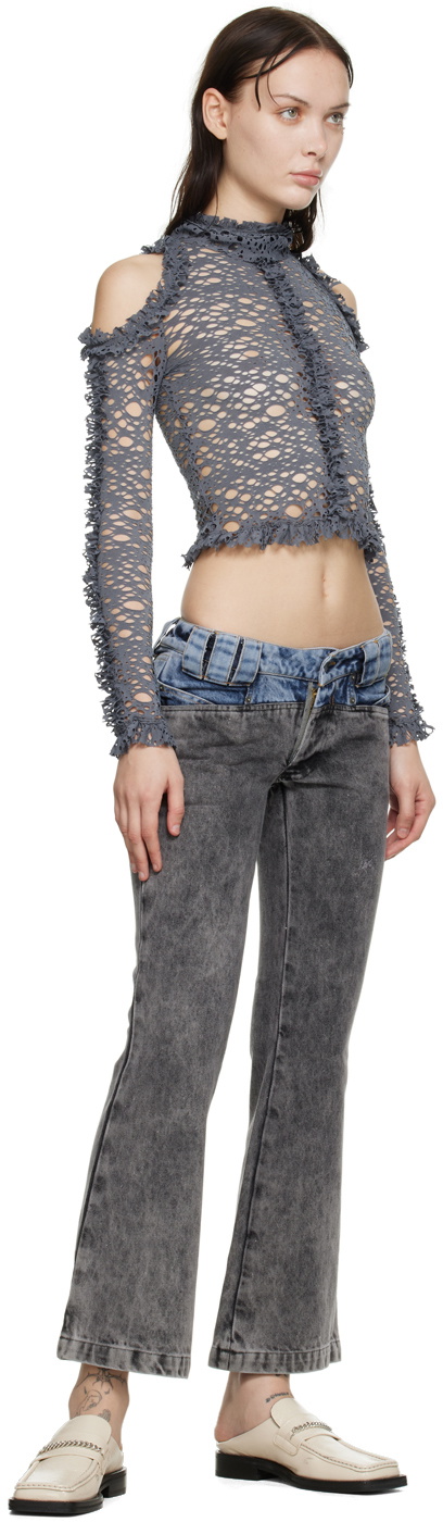 BARRAGÁN SSENSE Exclusive Blue & Black Cruz Flare Leg Jeans BARRAGAN