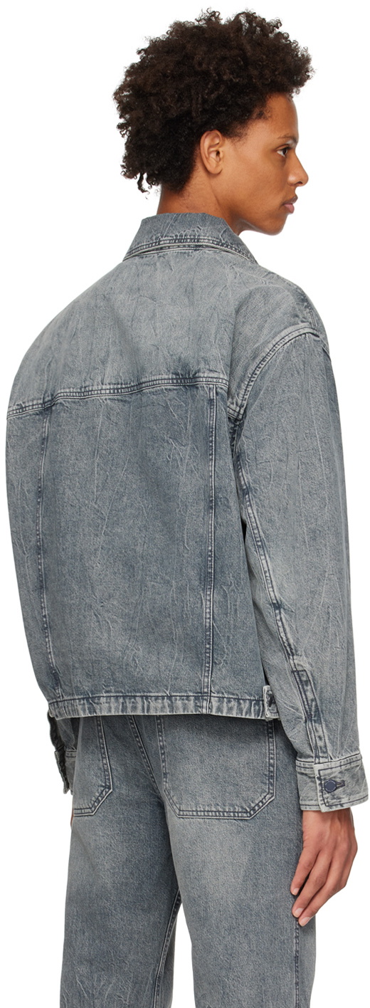 Solid Homme Gray Faded Denim Jacket Solid Homme