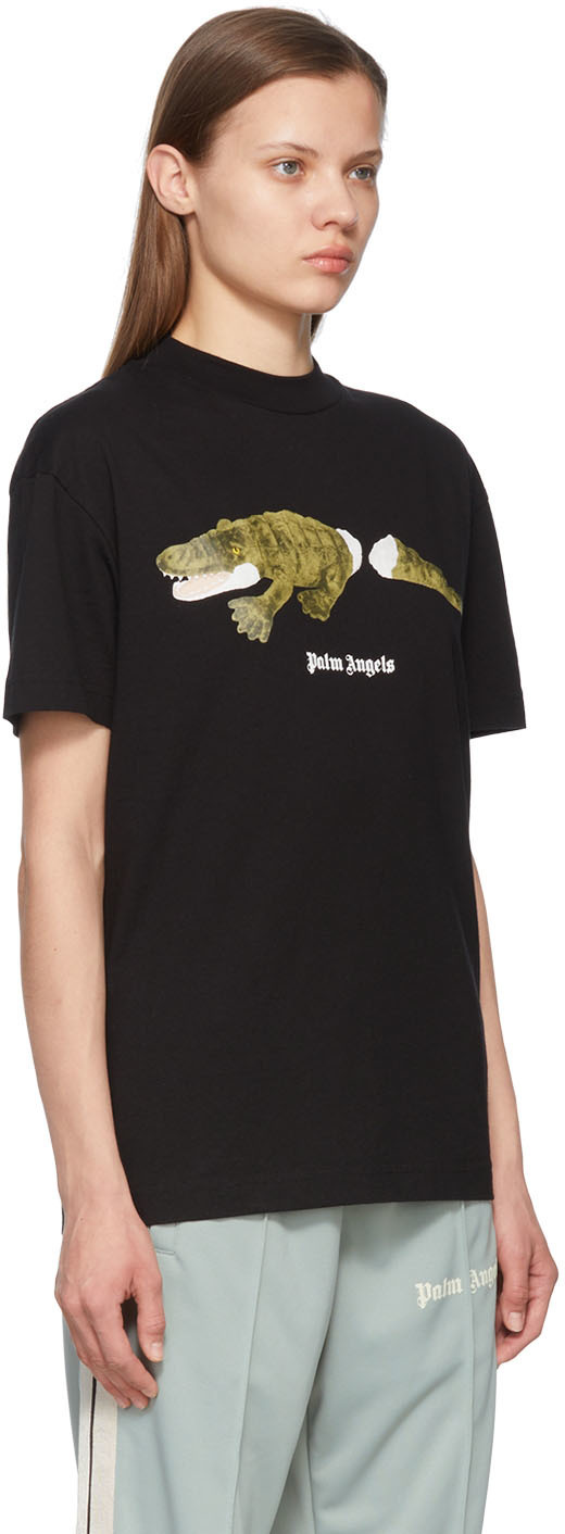 Palm Angels Black Cotton T-Shirt Palm Angels
