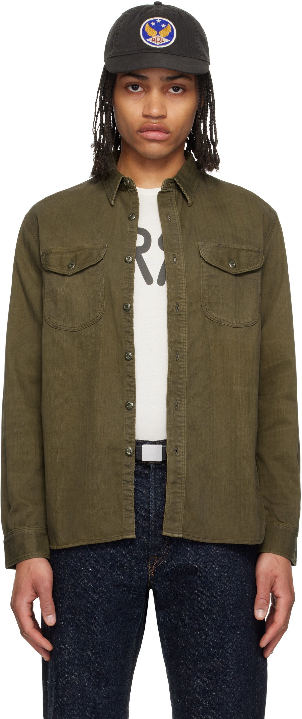 RRL Khaki Preston Shirt RRL