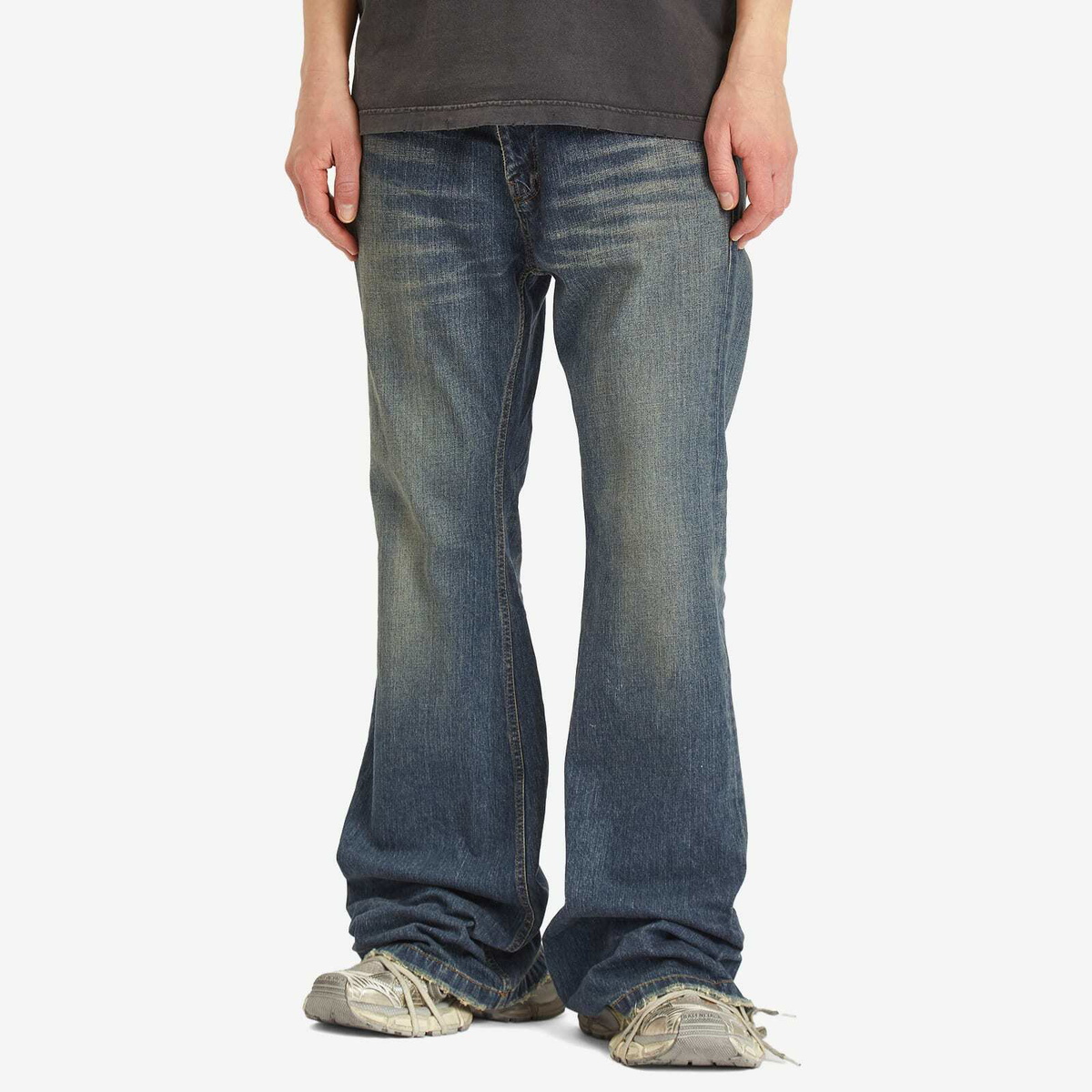 Balenciaga Men's Denim Layered Jeans in Whisker Balenciaga