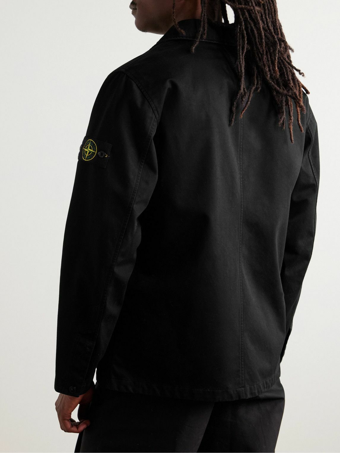 Stone Island - Raso Logo-Appliquéd Garment-Dyed Brushed-Cotton Jacket ...