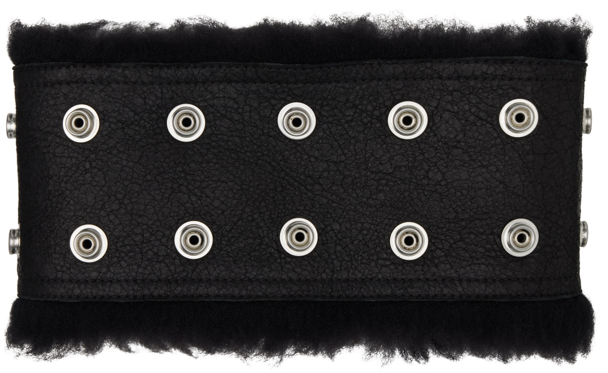 Rick Owens Black Concordians Shearling Neck Band Rick Owens