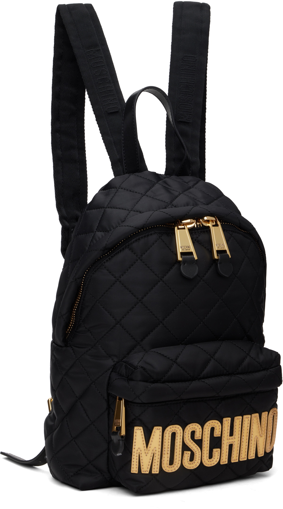 Moschino Black Mini Quilted Backpack Moschino