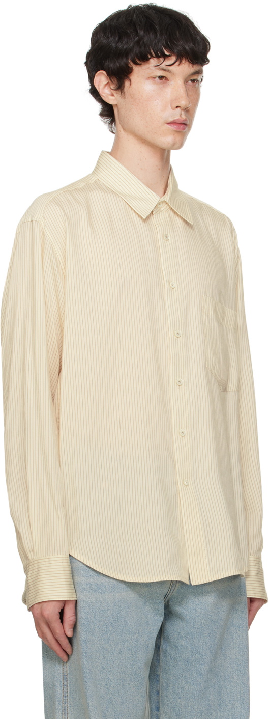 Recto Beige Striped Shirt Recto