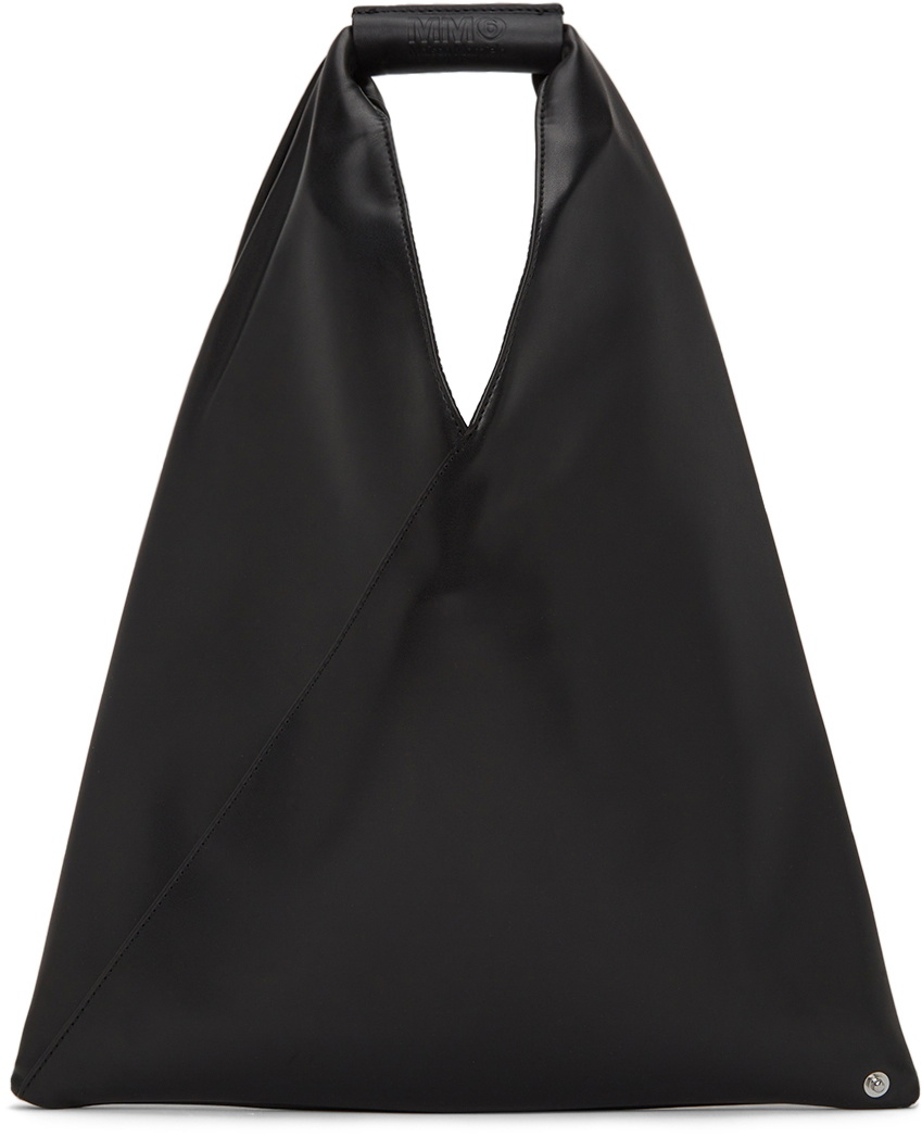 MM6 Maison Margiela Black Small Faux-Leather Triangle Tote MM6 Maison ...