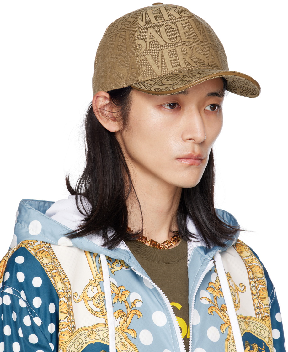 Versace Brown Allover Cap Versace