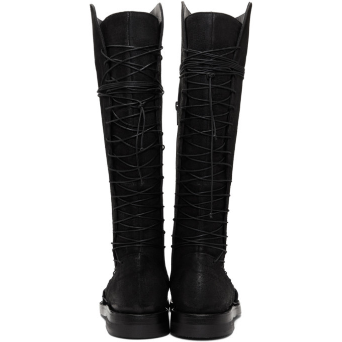 Ann Demeulemeester Black Suede Closer Boots Ann Demeulemeester