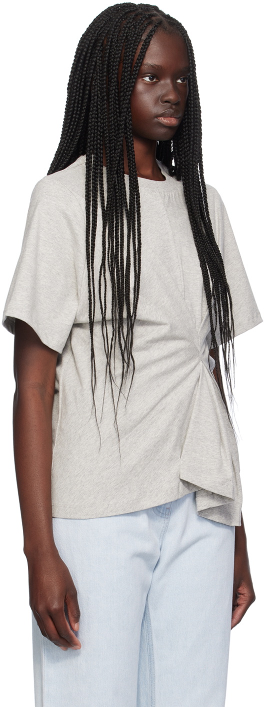 Victoria Beckham Gray Body Twist T-Shirt Victoria Beckham