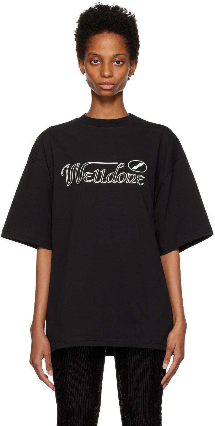 We11done Black Cursive T-Shirt We11done