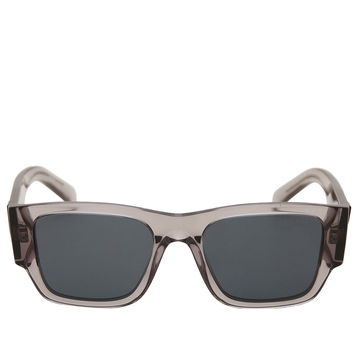 Prada Eyewear Men's 10ZS Sunglasses in Transparent/Dark Grey Prada